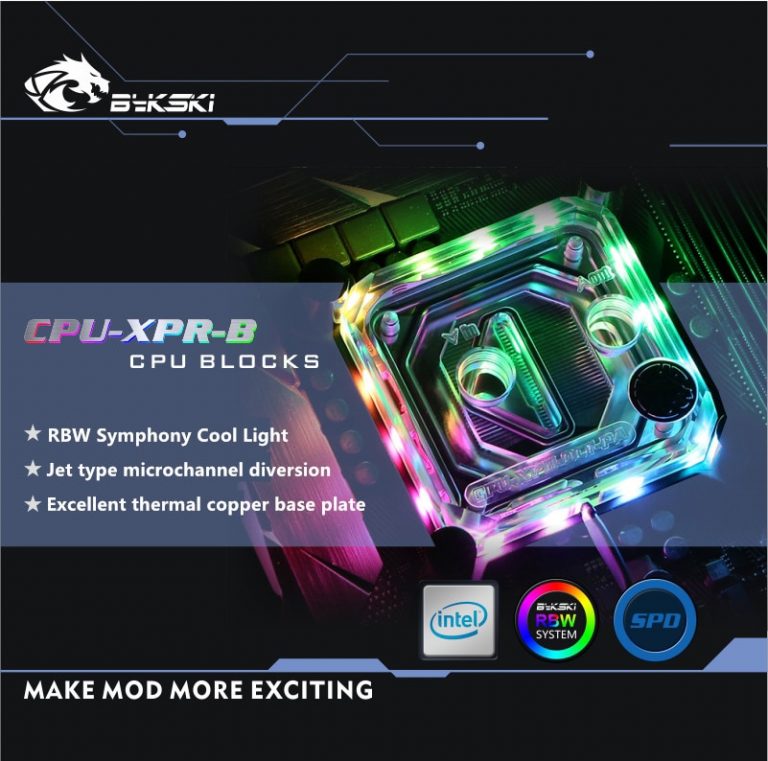 Bykski Symphony CPU Waterblock for Intel & AMD - CPU-XPR-B - Asia Booth